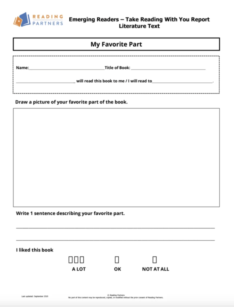 Activity sheets - Reading Partners